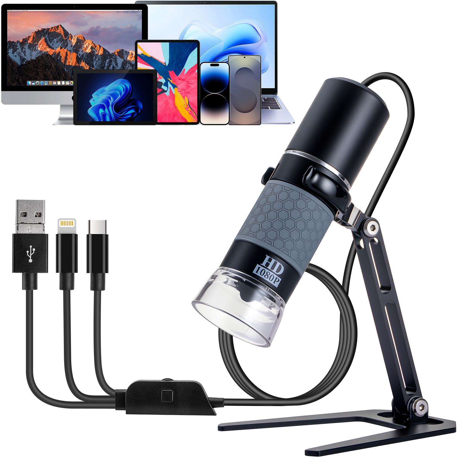 Jiusion 1080P USB Digital Handheld Microscope, 50 to 1000x ...
